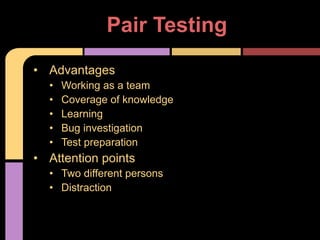 Simon Peter Schrjver: Pair Testing | PPT