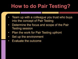 Simon Peter Schrjver: Pair Testing | PPT
