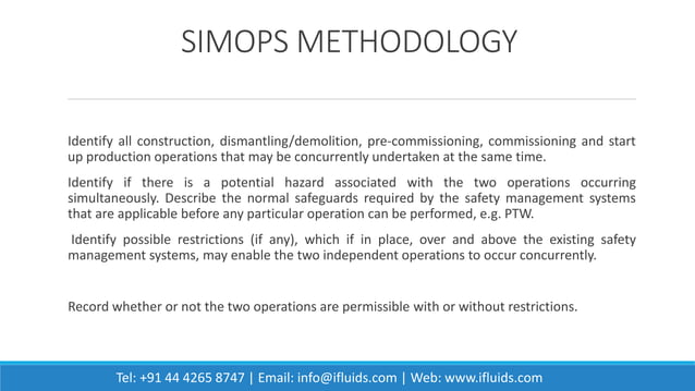 SIMULTANEOUS OPERATIONS (SIMOPS) STUDY - IFLUIDS ENGINEERING | PDF ...