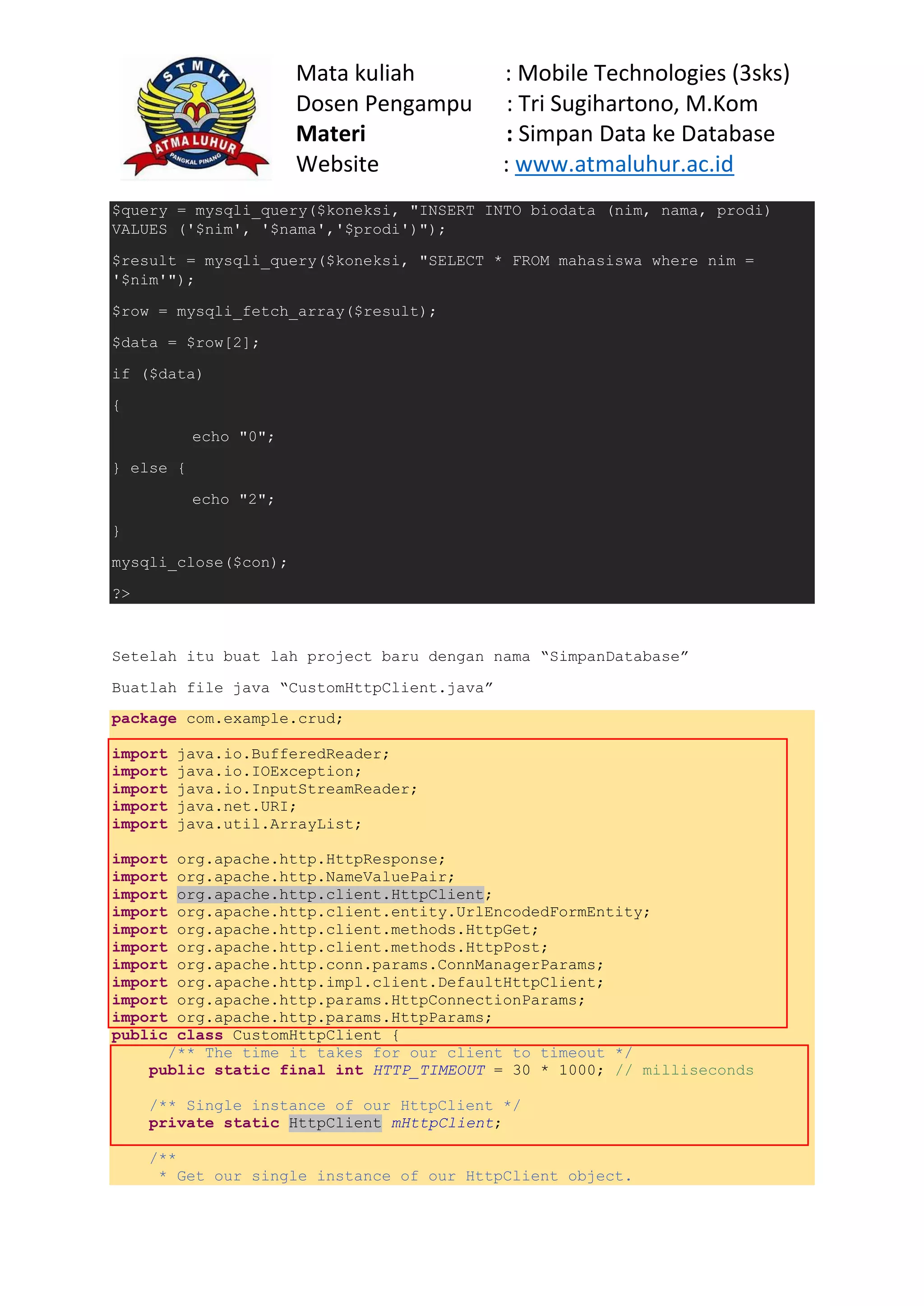 Simpan data- ke- database | PDF