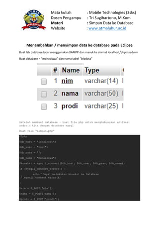 Simpan data- ke- database | PDF