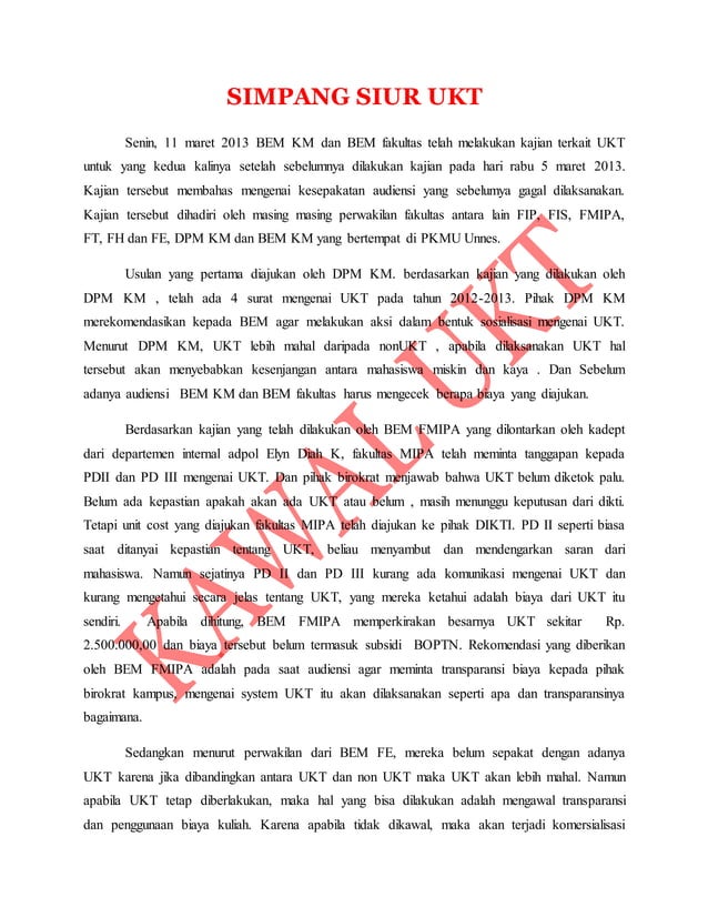 Simpang siur ukt | PDF