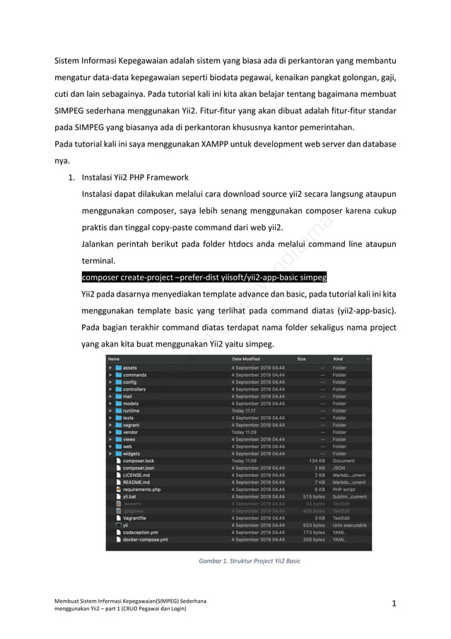 Membuat Sistem Informasi Kepegawaian (SIMPEG) sederhana menggunakan yii2 (Part 1 CRUD dan Login ...