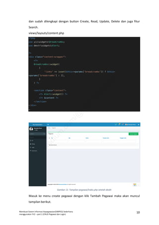 Membuat Sistem Informasi Kepegawaian (SIMPEG) sederhana menggunakan yii2 (Part 1 CRUD dan Login ...