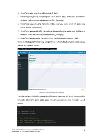 Membuat Sistem Informasi Kepegawaian (SIMPEG) sederhana menggunakan yii2 (Part 1 CRUD dan Login ...