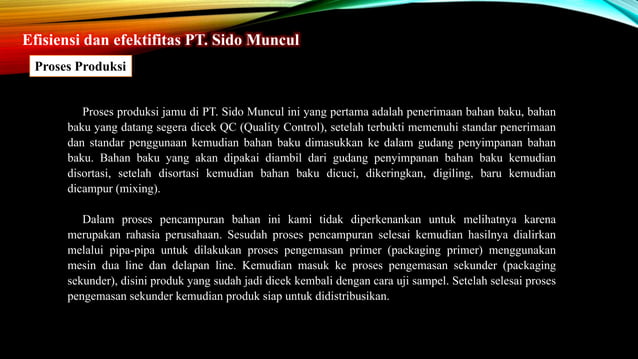 Sistem Informasi Manajemen Perusahaan Sido Muncul | PPTX