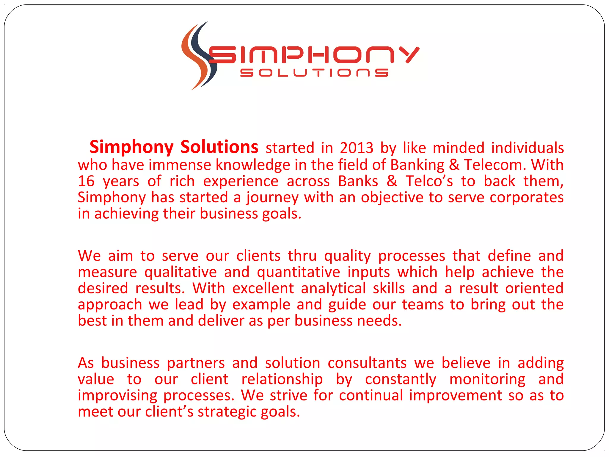 Simphony Solutions Profile | PPT
