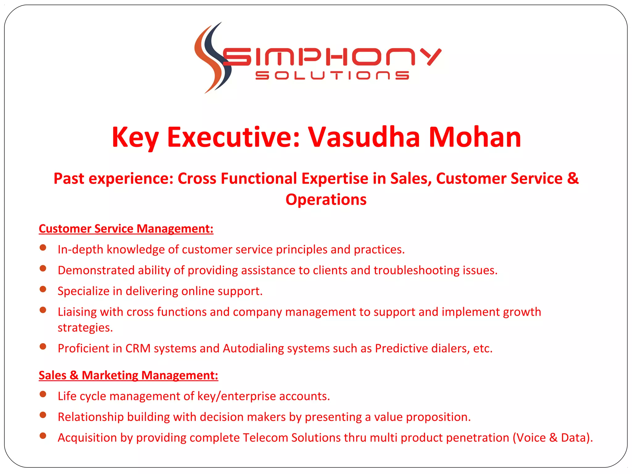 Simphony Solutions Profile | PPT