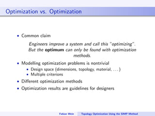 Topology Optimization Using the SIMP Method | PDF
