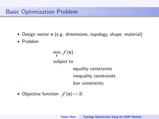Topology Optimization Using the SIMP Method | PDF