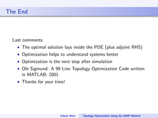 Topology Optimization Using the SIMP Method | PDF