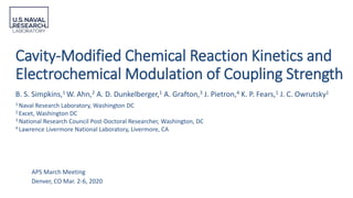 Simpkins strong vibrational coupling - aps mar 2020 | PPTX