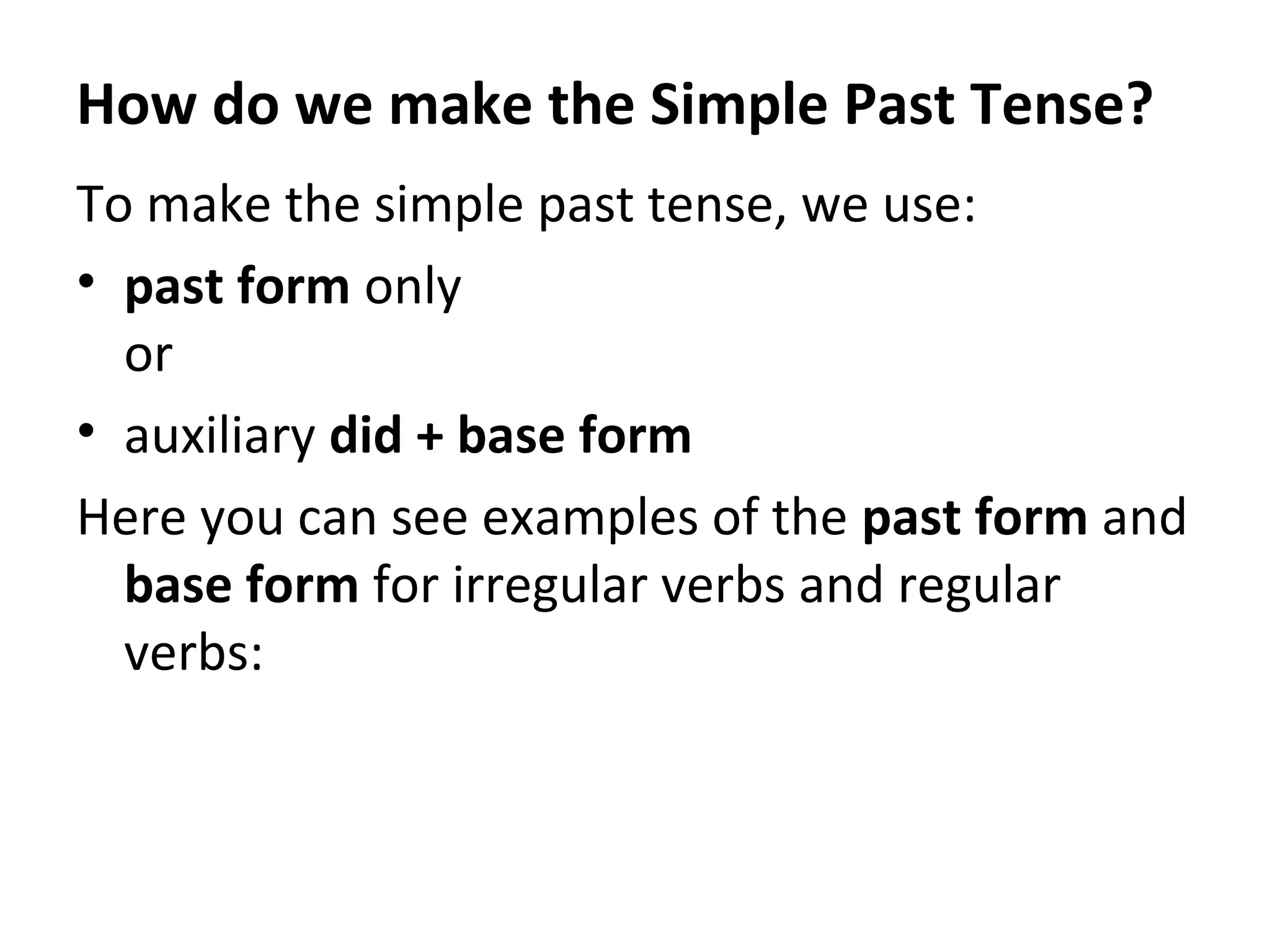 Simple past tense | PPT