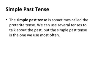 Simple past tense | PPT