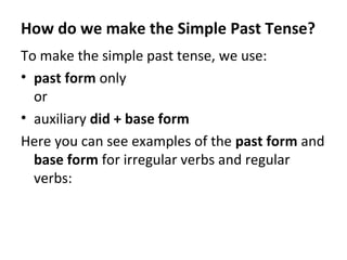 Simple past tense | PPT