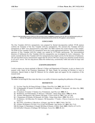 Simple and direct synthesis of zinc vanadate ZnV2O5 nanocrystals for ...