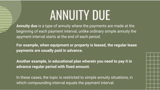 Mathematics of Investment: Simple Annuity Due | PDF | Stocks and Bonds ...