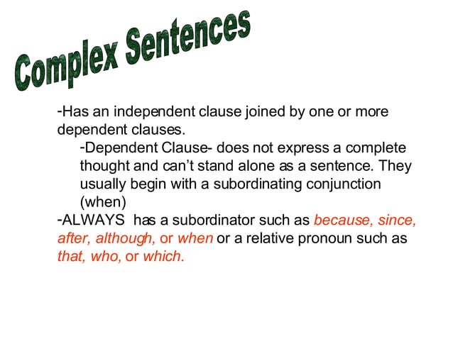Simple, Comp, Complex Sentences | PPT