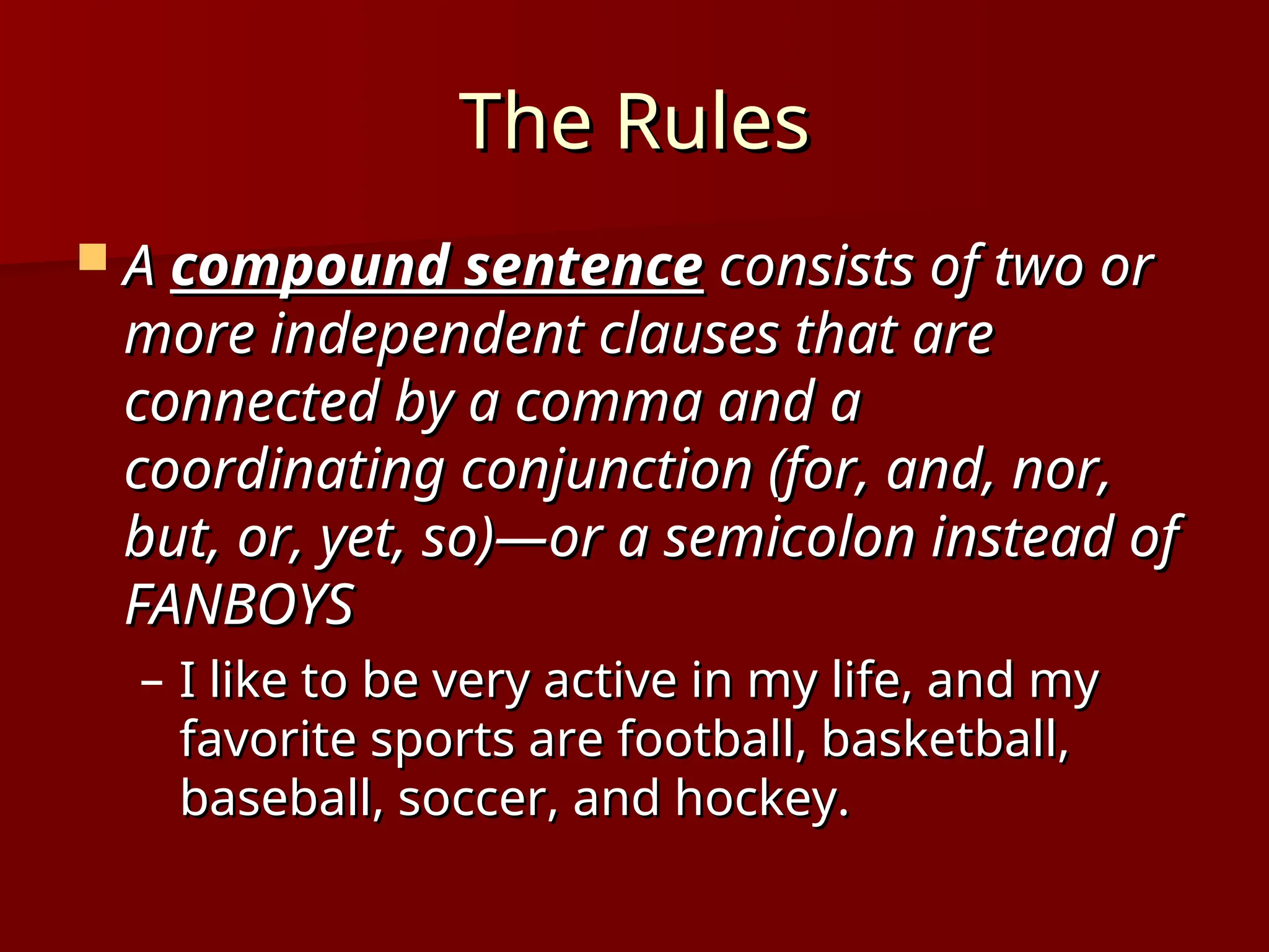 Simple- Compound- Complex Sentences review quiz.ppt