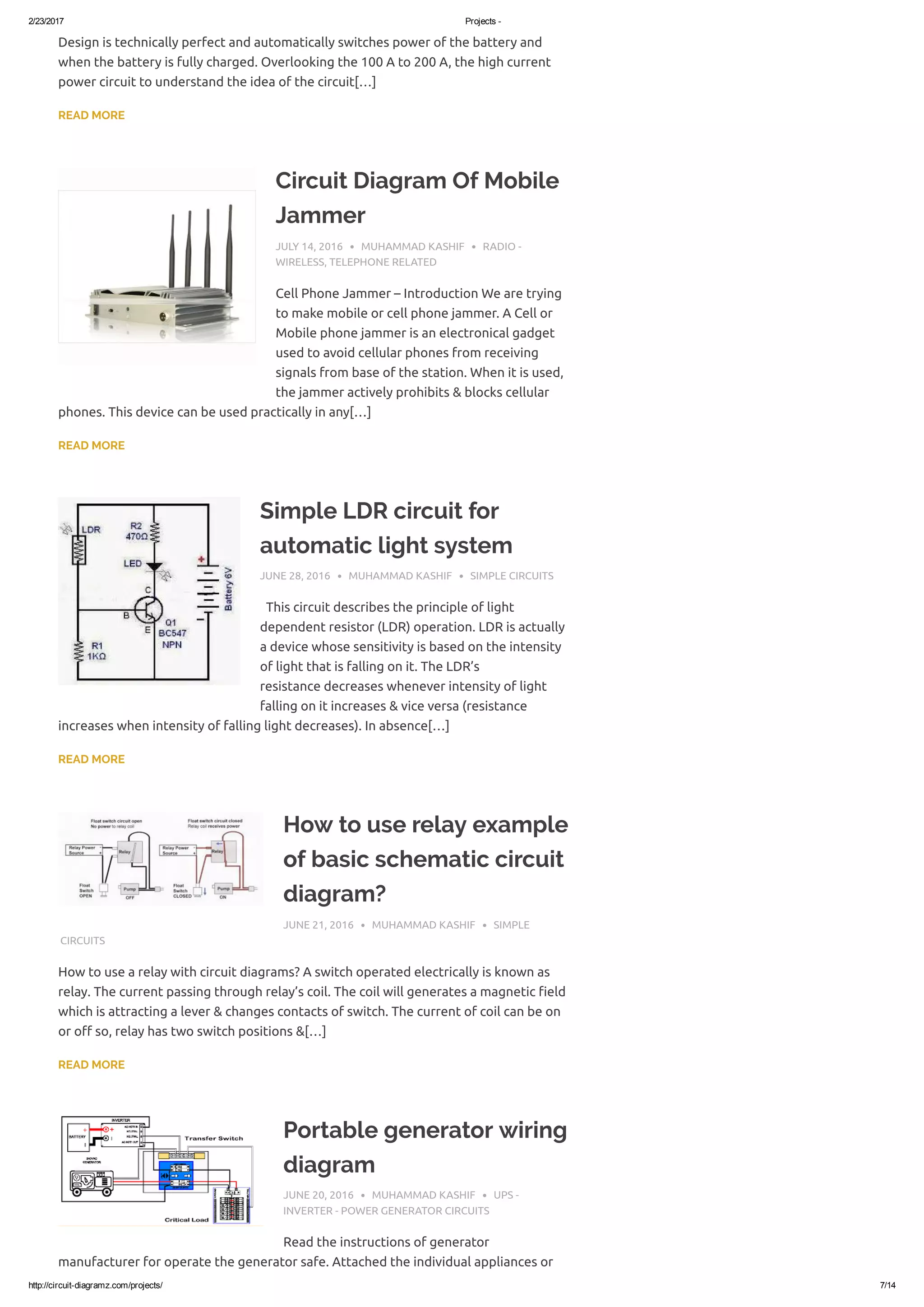 100 simple circuit diagram projects | PDF