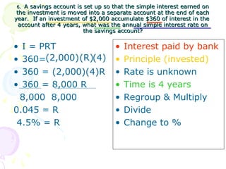 Simple interest | PPT | Stocks and Bonds | Personal Investing