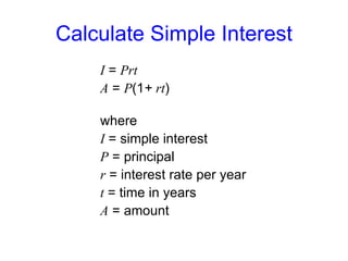 Simple interest-formula