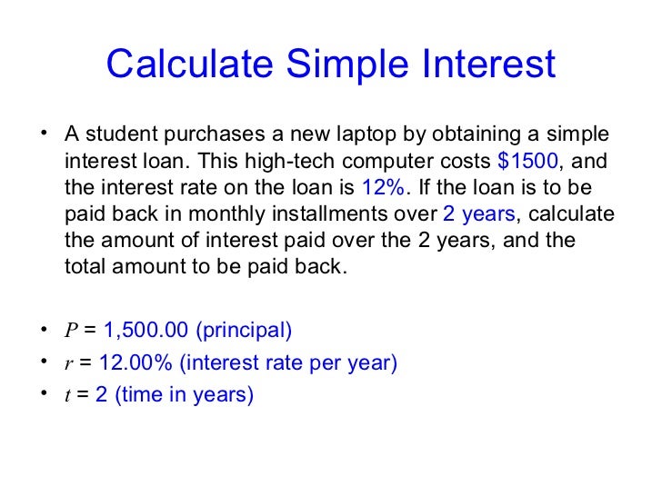 Simple Interest formula Simple Interest formula