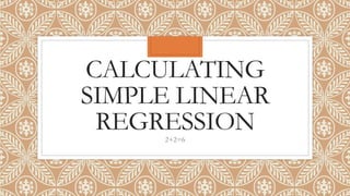 Simple Linear Regression and Correlation Analysis | PPTX