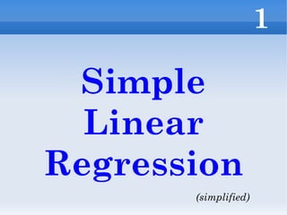 Simple Linear Regression (simplified) | PPT