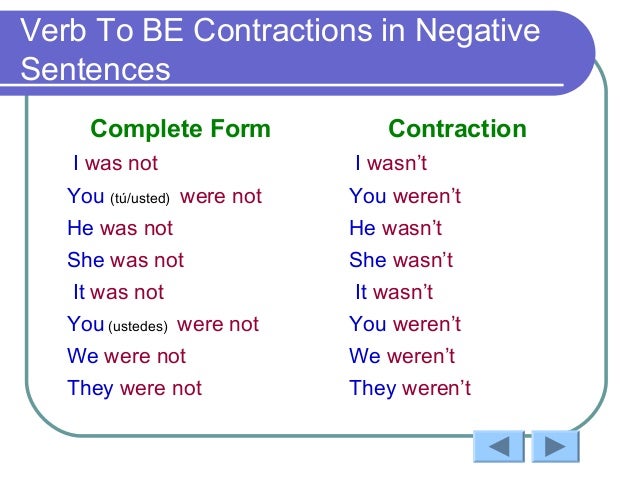 Negative Verb