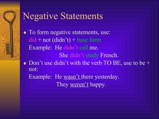 Simple Past Tense | PPT