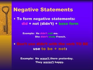 Simple Past Tense | PPT