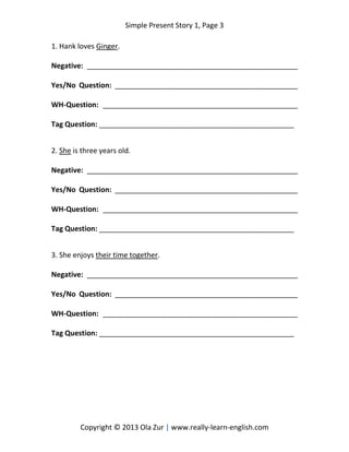 Simple present-story-1 | PDF