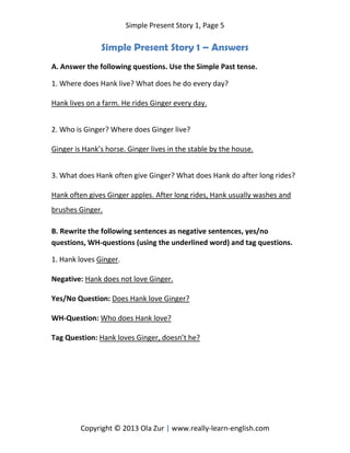 Simple present-story-1 | PDF