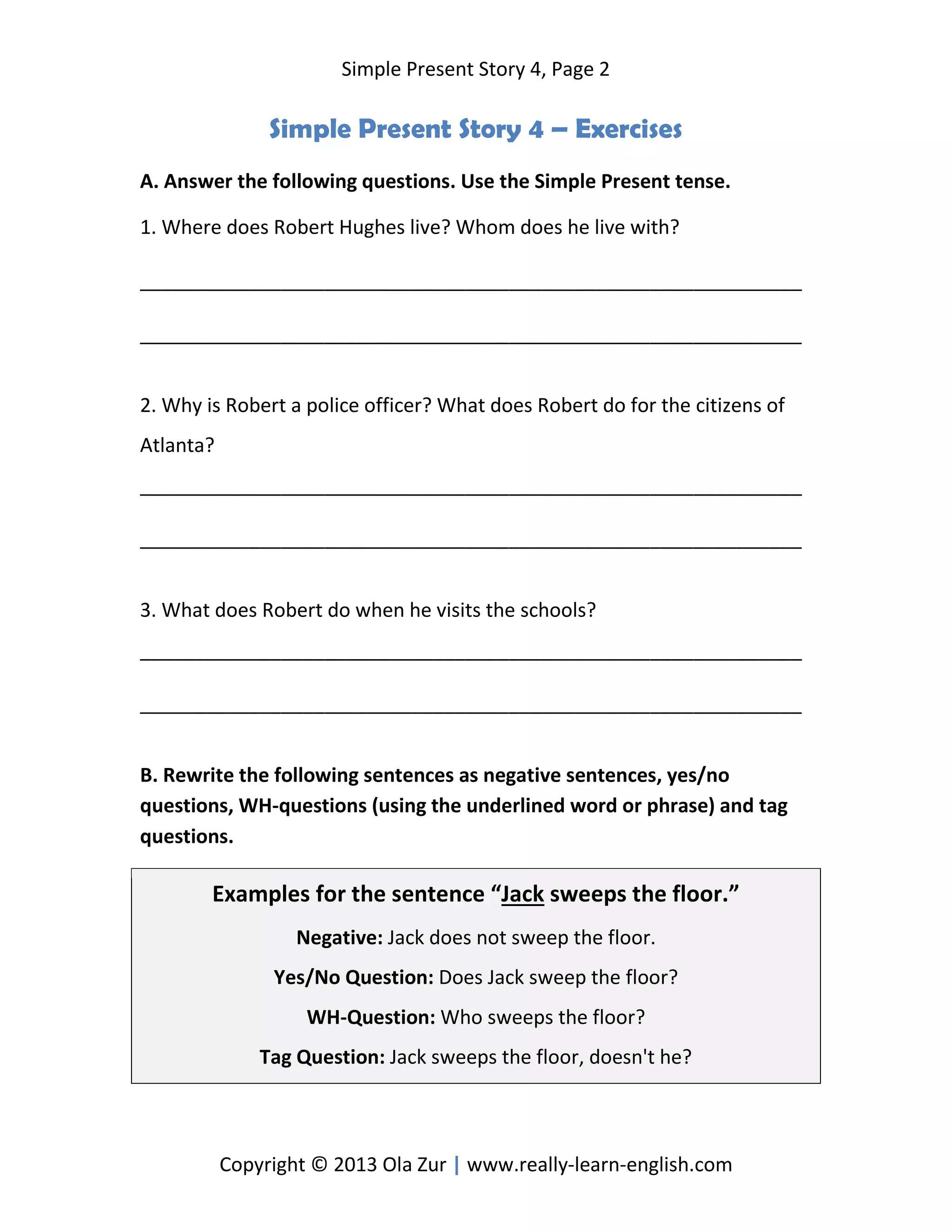 Simple present-story-4 | PDF