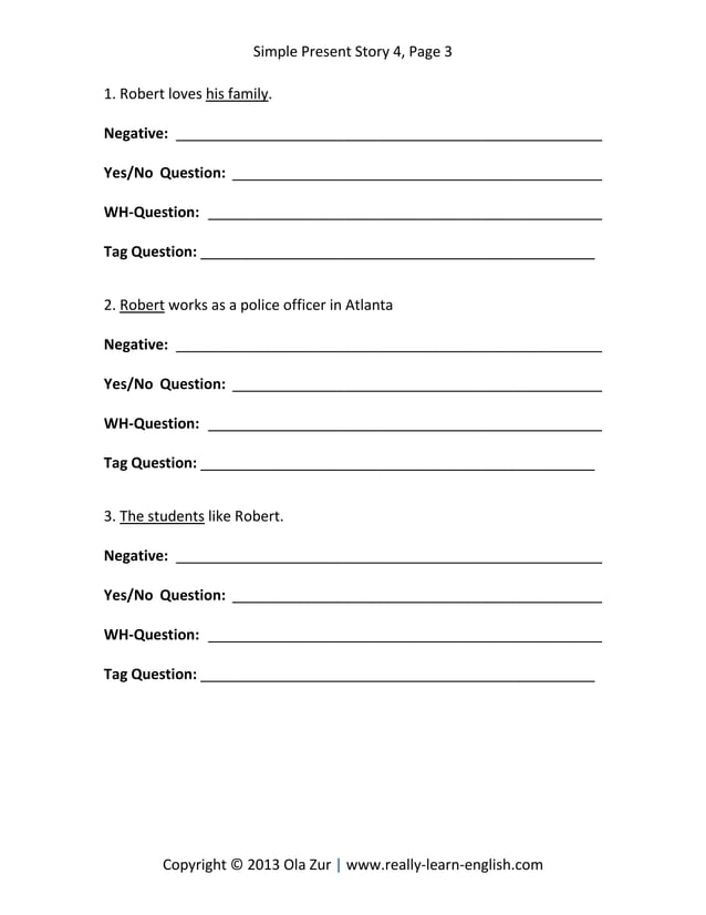 Simple present-story-4 | PDF