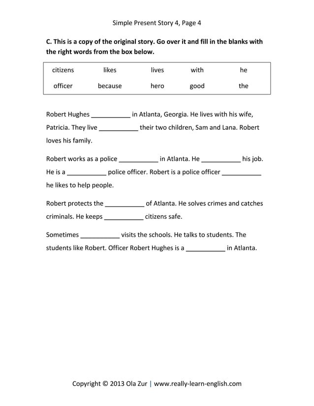 Simple present-story-4 | PDF