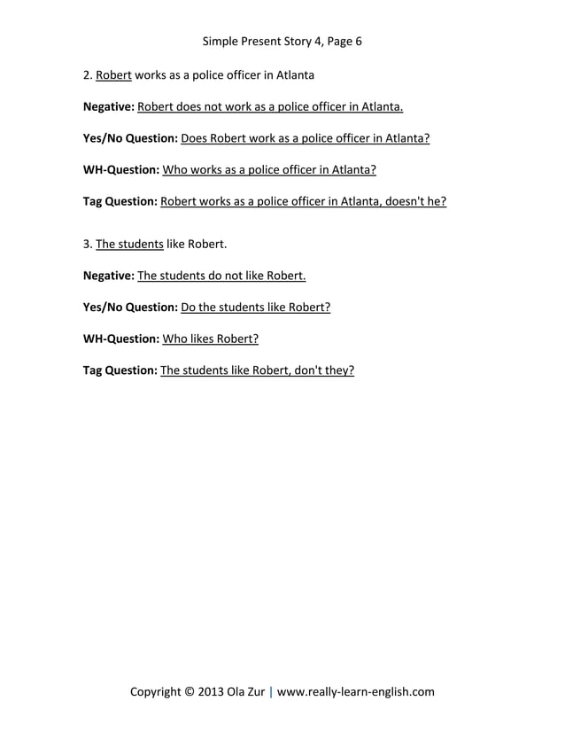 Simple present-story-4 | PDF