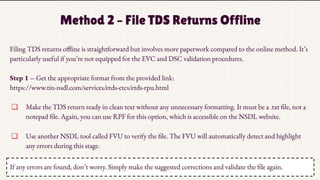Easy Method for Filing Online and Offline TDS Returns | PDF | Personal ...