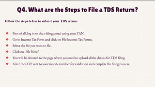 Easy Method for Filing Online and Offline TDS Returns | PDF