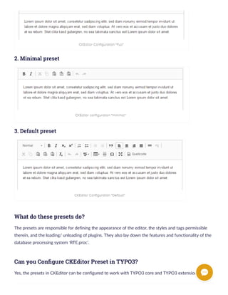 TYPO3 + CKEditor: Heaven for TYPO3 Developer & Editor | PDF