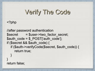 Simple Two Factor Authentication | PPT