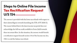 Online File Income Tax Rectification Request U/S 154 on New E-filing ...