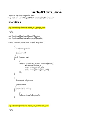 Simple acl with laravel | PDF