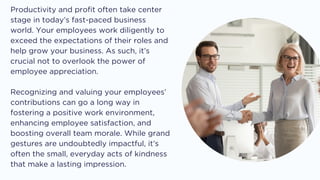 Simple Acts of Kindness That Show Your Employees You Appreciate Them | PDF