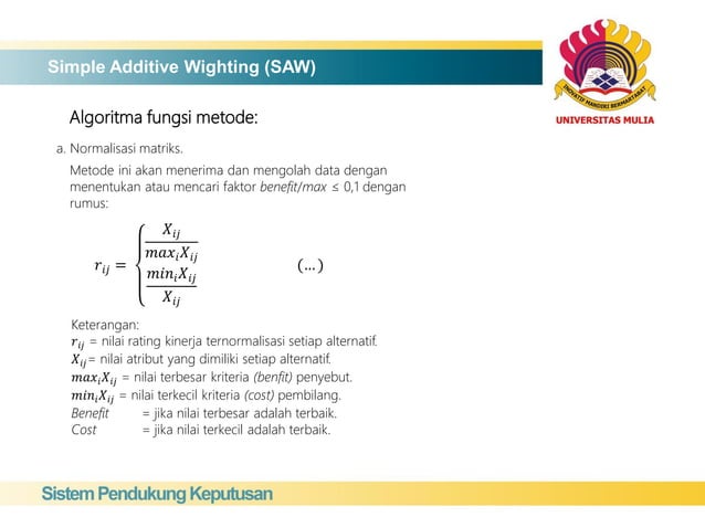 Simple additive wighting (saw) | PDF