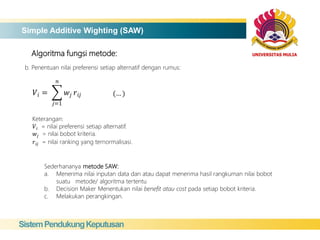 Simple additive wighting (saw) | PDF
