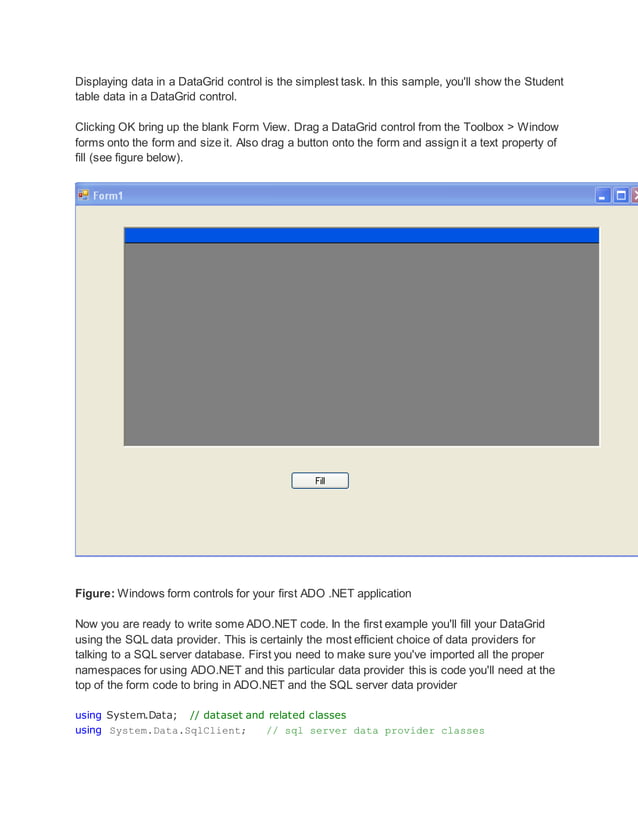Simple ado program by visual studio | DOCX | Databases | Computer ...