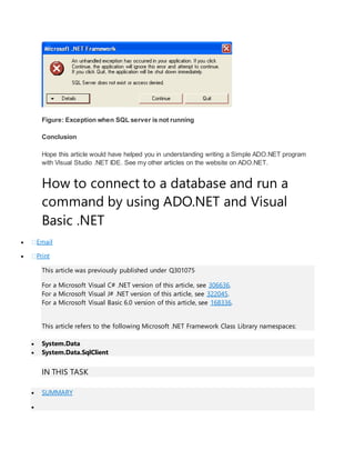 Simple ado program by visual studio | DOCX