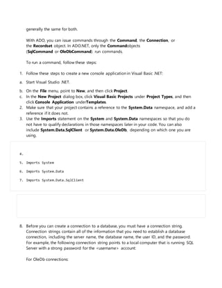 Simple ado program by visual studio | DOCX